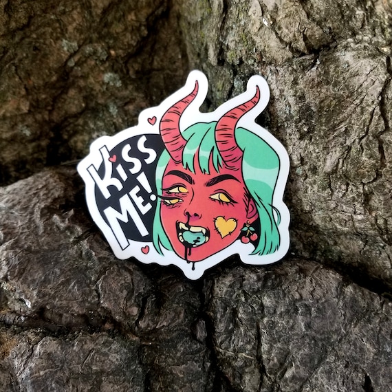 Vinyl Sticker: Demon Girl | Etsy