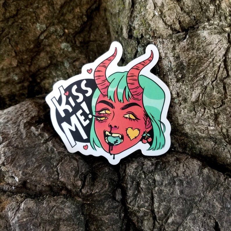 Vinyl Sticker: Demon Girl - Etsy