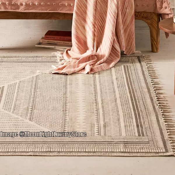 5x8 Ft Rug, Cotton Rug, Handmade Rug, Hand Block Printed Rug, Floor ...