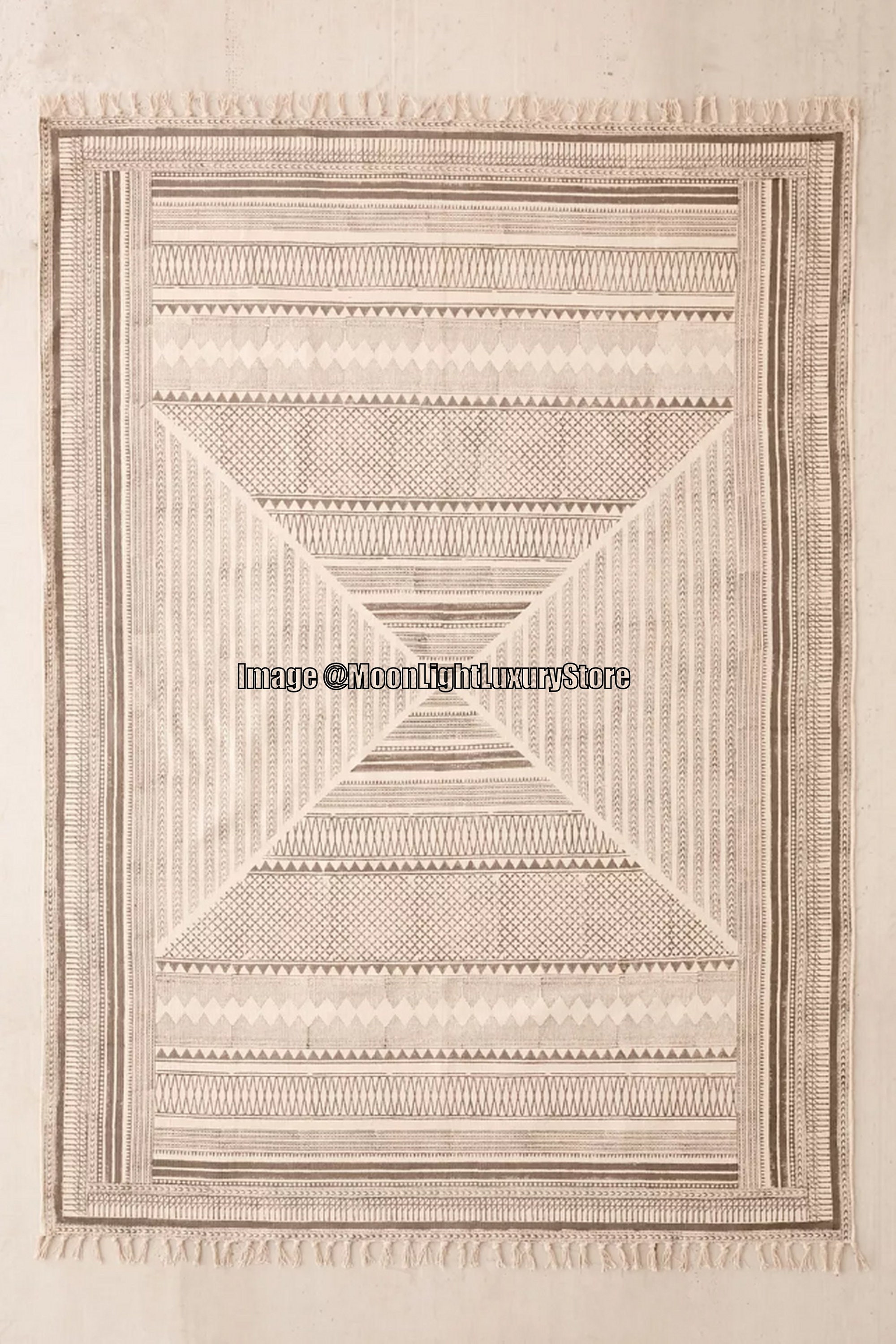 5x8 Rug Cotton Rug for Living Room Handmade Rug Vintage Decorative Rug ...