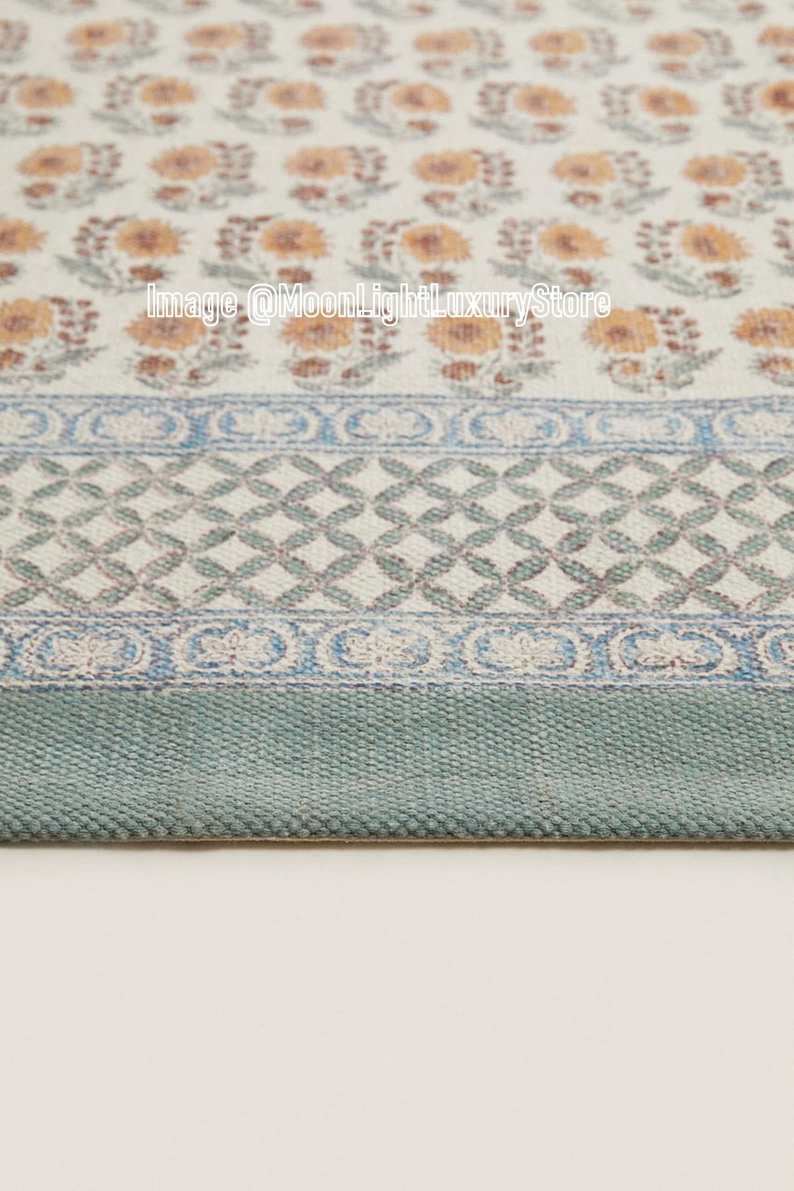 9x12 Ft Rug, Cotton Rug, Handmade Rug, Hand Block Printed Rug, Floor ...