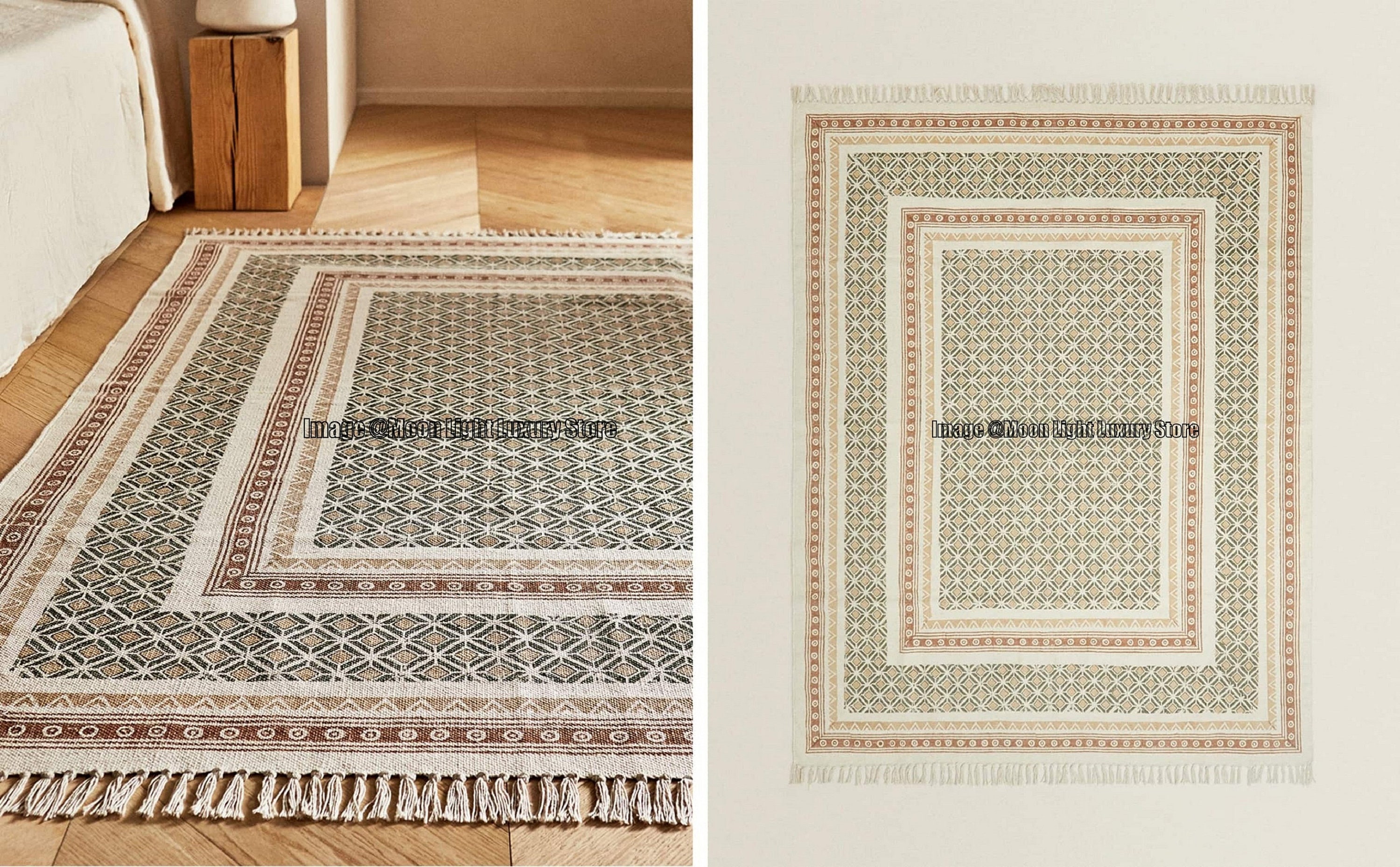 3x5 Ft Rug, Cotton Rug, Handmade Rug, Printed Rug, Floor Area Rug ...