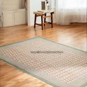 3x5 Ft Rug, Cotton Rug, Handmade Rug, Hand Block Printed Rug, Floor ...