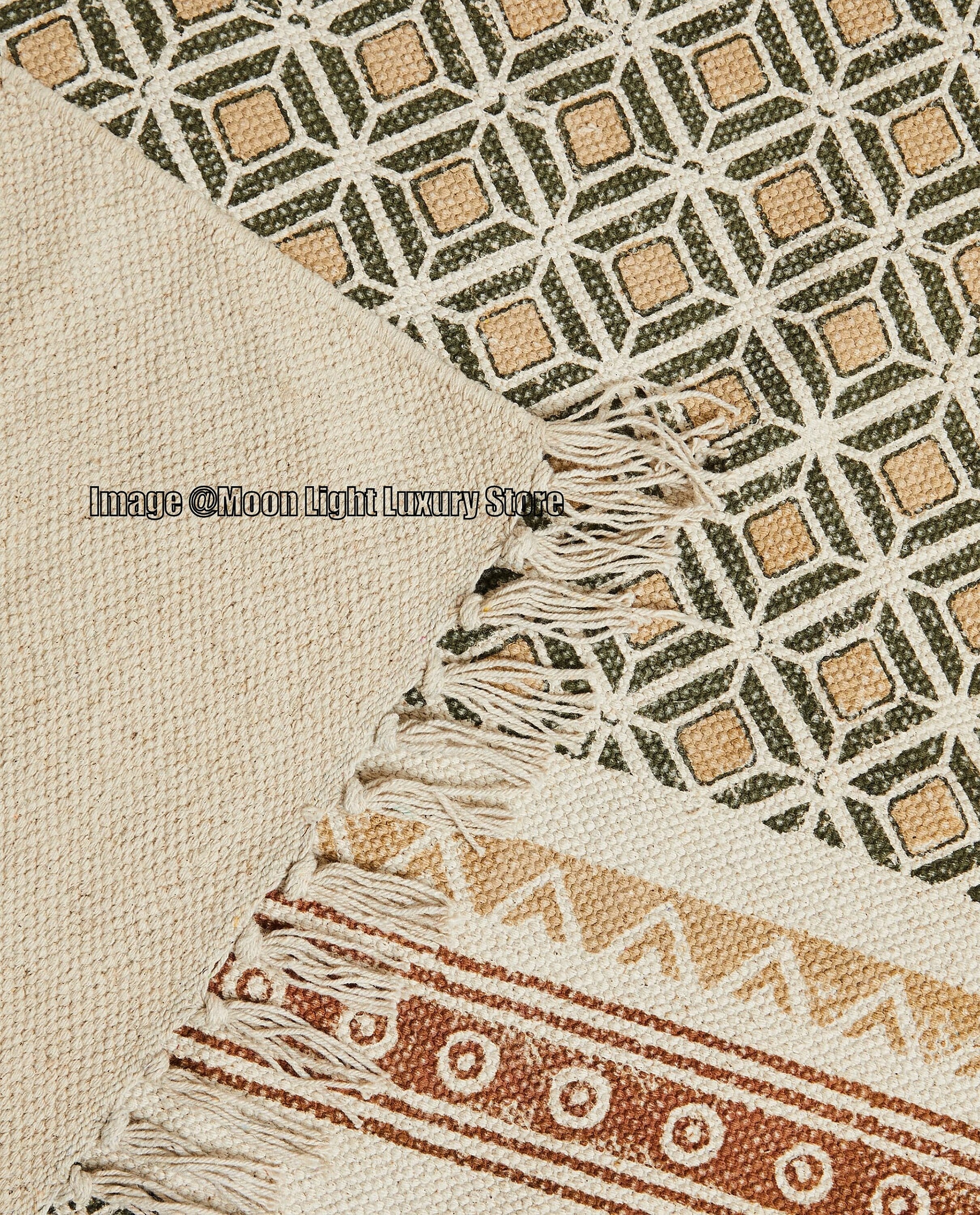 6x9 Ft Rug, Cotton Rug, Handmade Rug, Printed Rug, Floor Area Rug ...