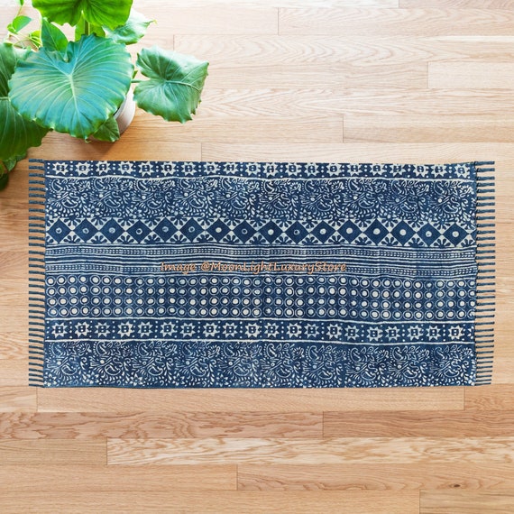 2x3 Feet Cotton Rug Hand Woven Area Rug Handmade Carpet Etsy