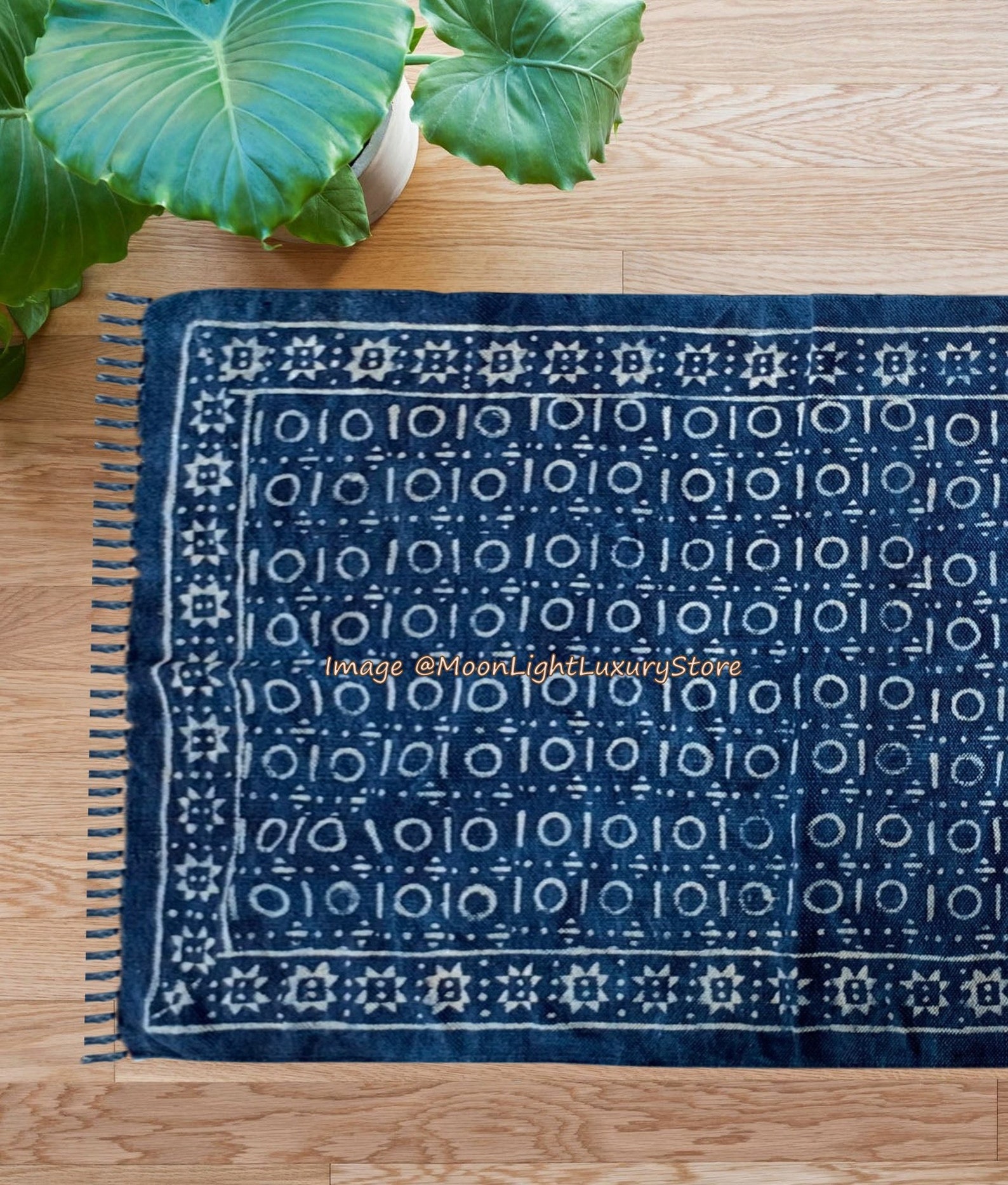 3x5 Ft Rug Indigo Rug Indian Rug Dari Rug Cotton Rug Area Rug Handmade ...