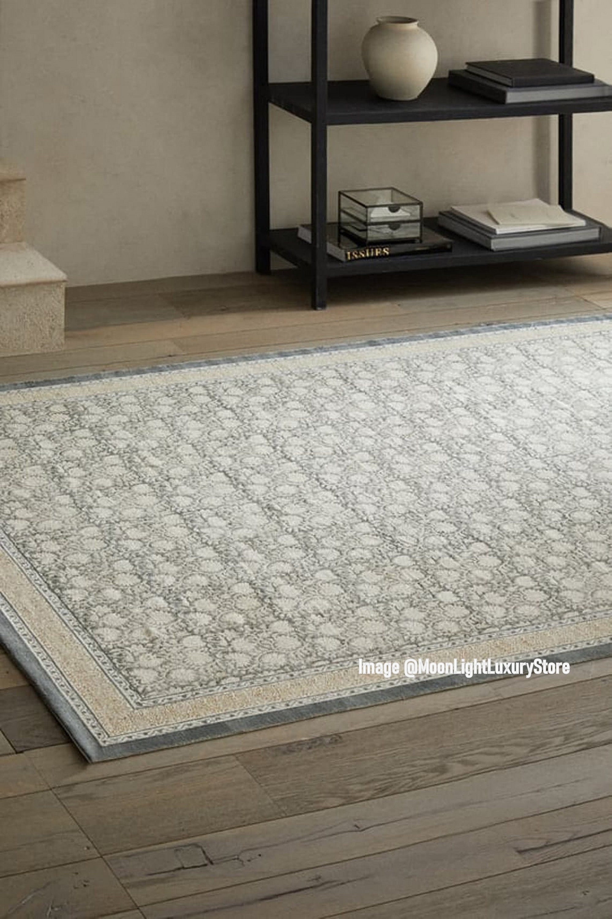 8x10 Ft Rug, Cotton Rug, Handmade Rug, Hand Block Printed Rug, Floor ...