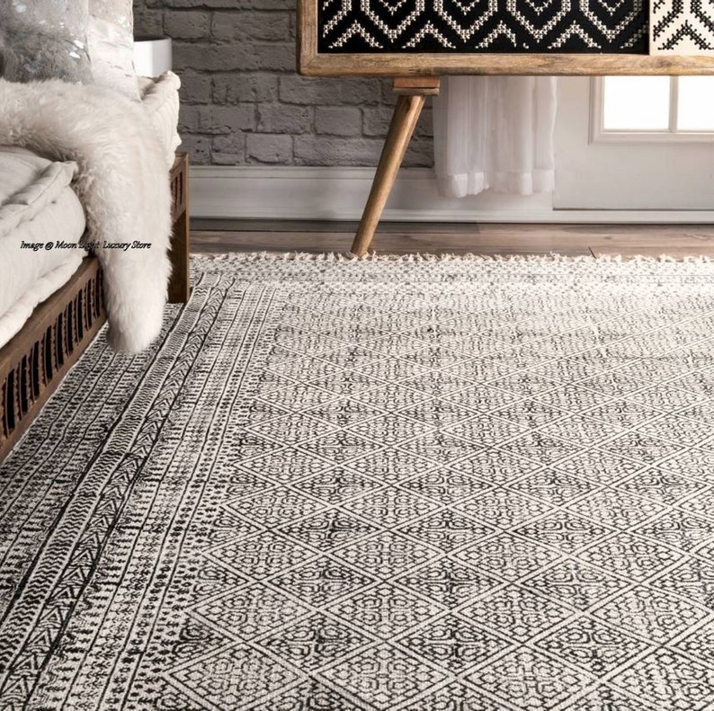 9x12 Feet Cotton Rug Handmade Rug Area Rug Boho Carpet - Etsy