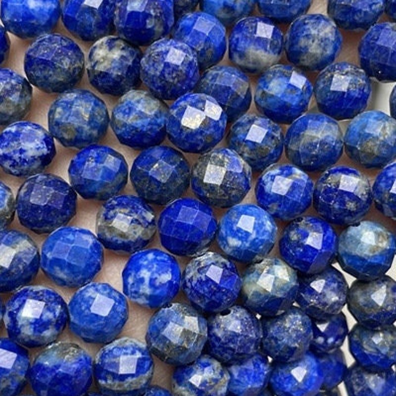 Faceted Lapis Round Bead - Etsy