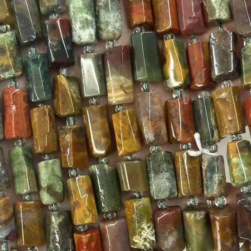 Ocean Jasper Tube Bead - Etsy UK