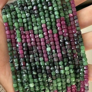 2mm/4mm Genuine Real Natural Faceted Cube Dice Square Gemstone Gradient ...