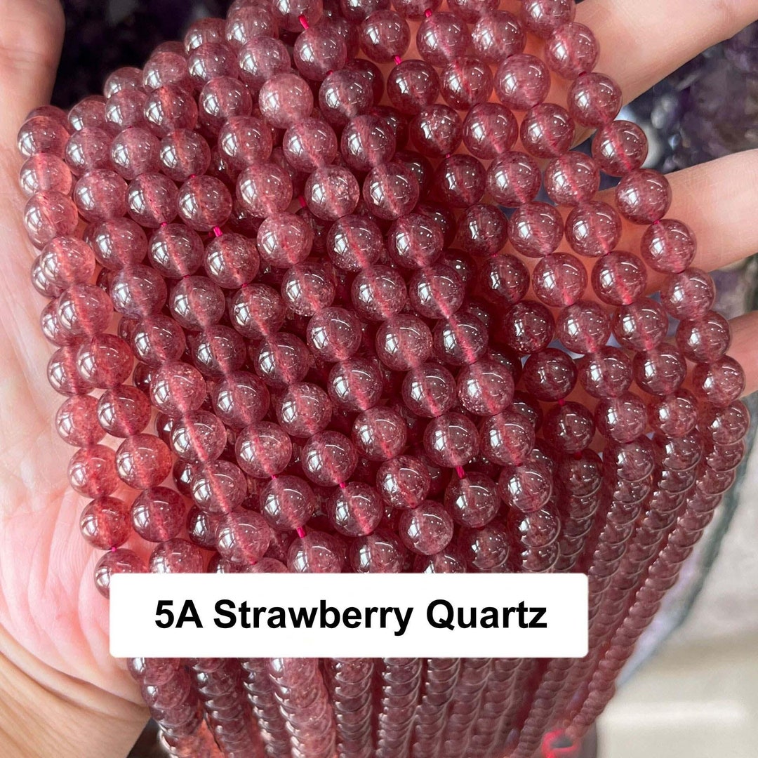 Genuine Natural 3A/5A Grade High Quality Round Smooth Strawberry Quartz ...