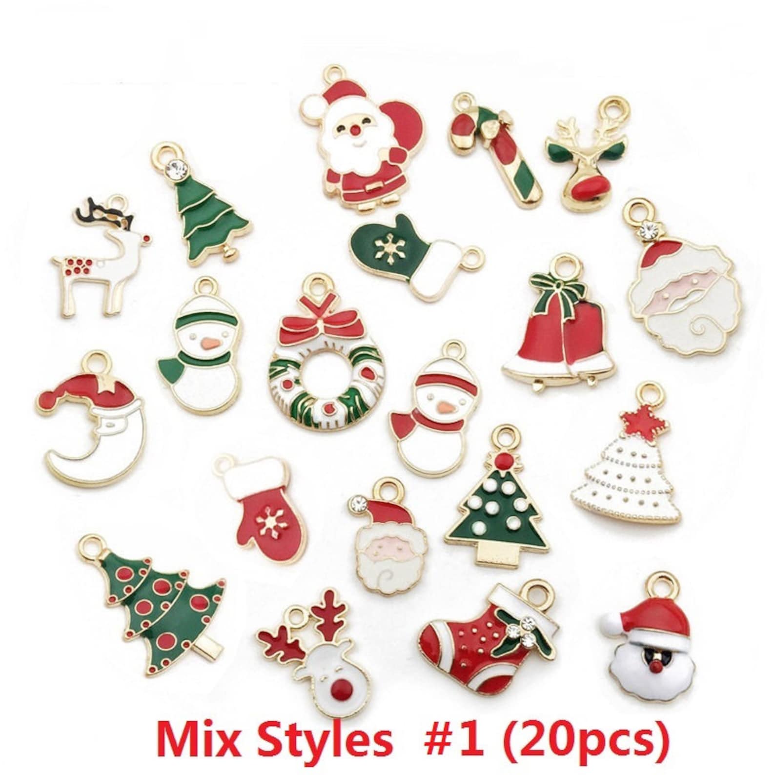 Bulk Wholesale Colorful Enamel Metal Christmas Santa Claus Snowflake ...
