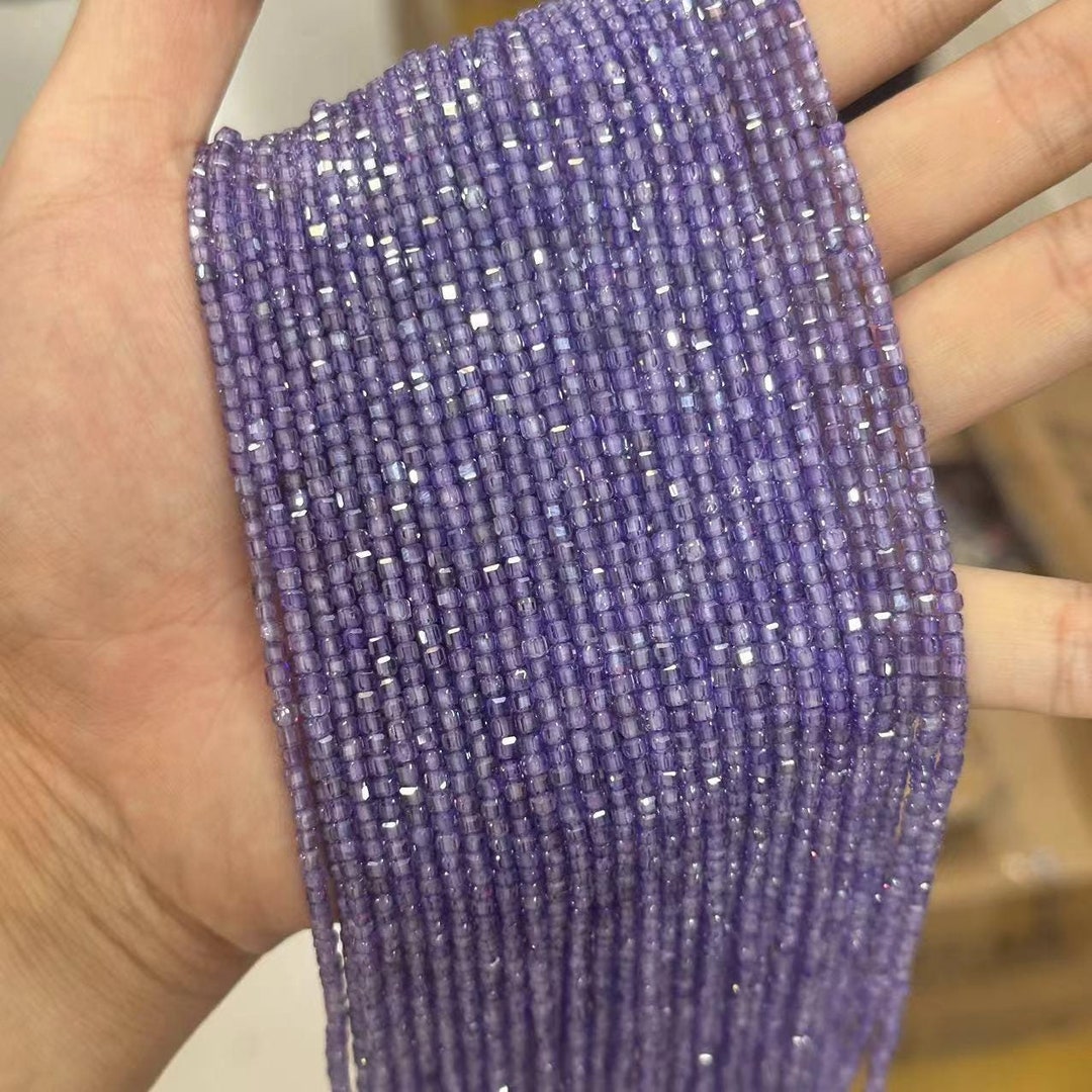 2mm Sparkling Full Strand Faceted Cube Dice Square Tanzanite Blue Color ...