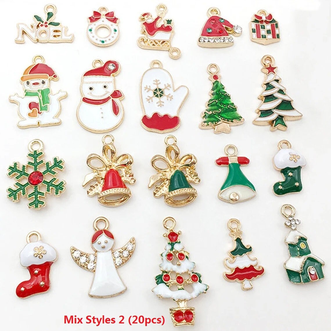 Bulk Wholesale Colorful Enamel Metal Christmas Santa Claus Snowflake ...