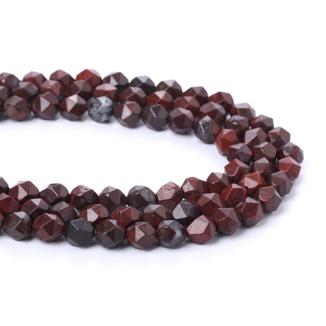 1 Full Strand 15.5" Genuine Natural Loose Star Cut Faceted Dark Red ...