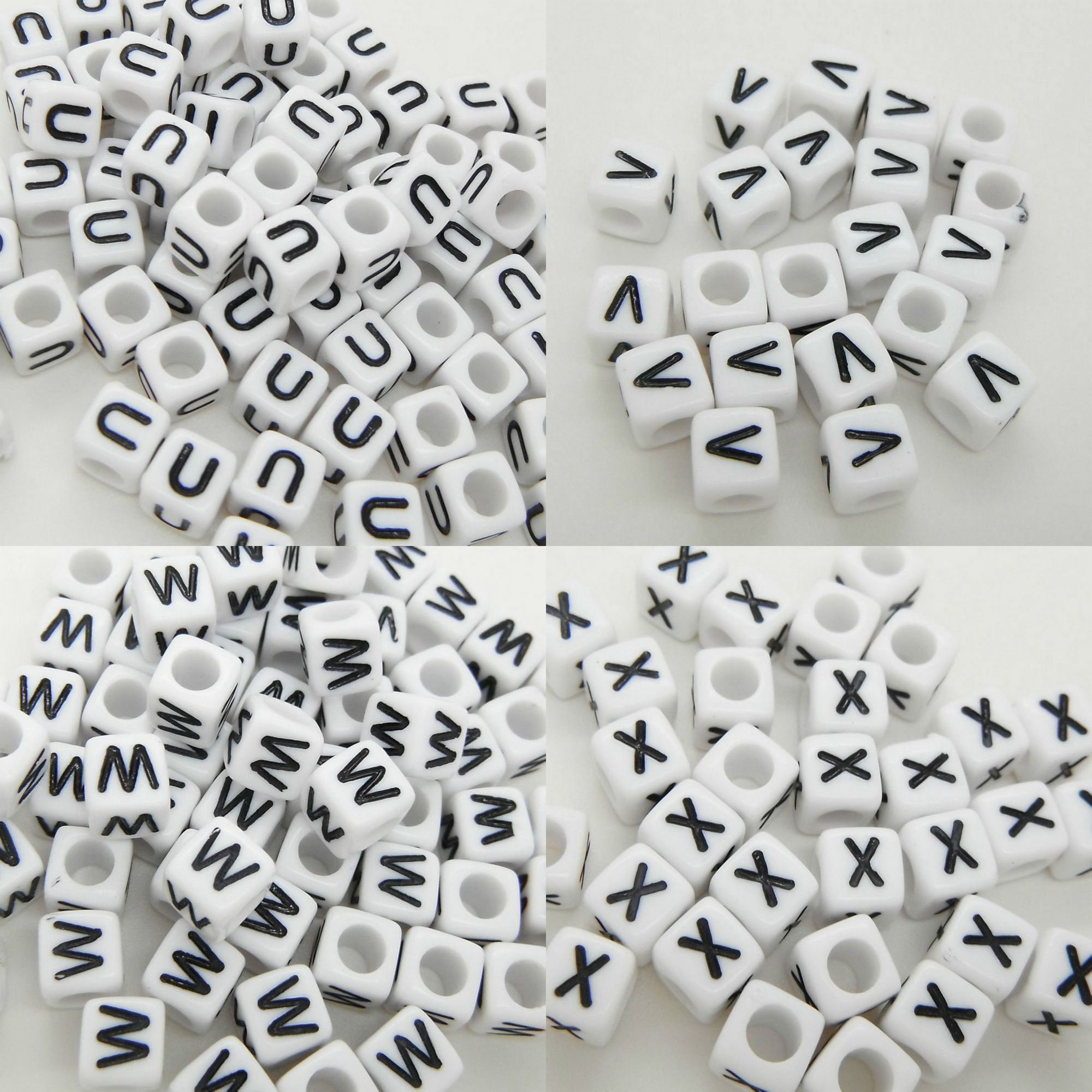 50pcs A-Z Separate Pick Letter Loose Cube Square Spacer White - Etsy