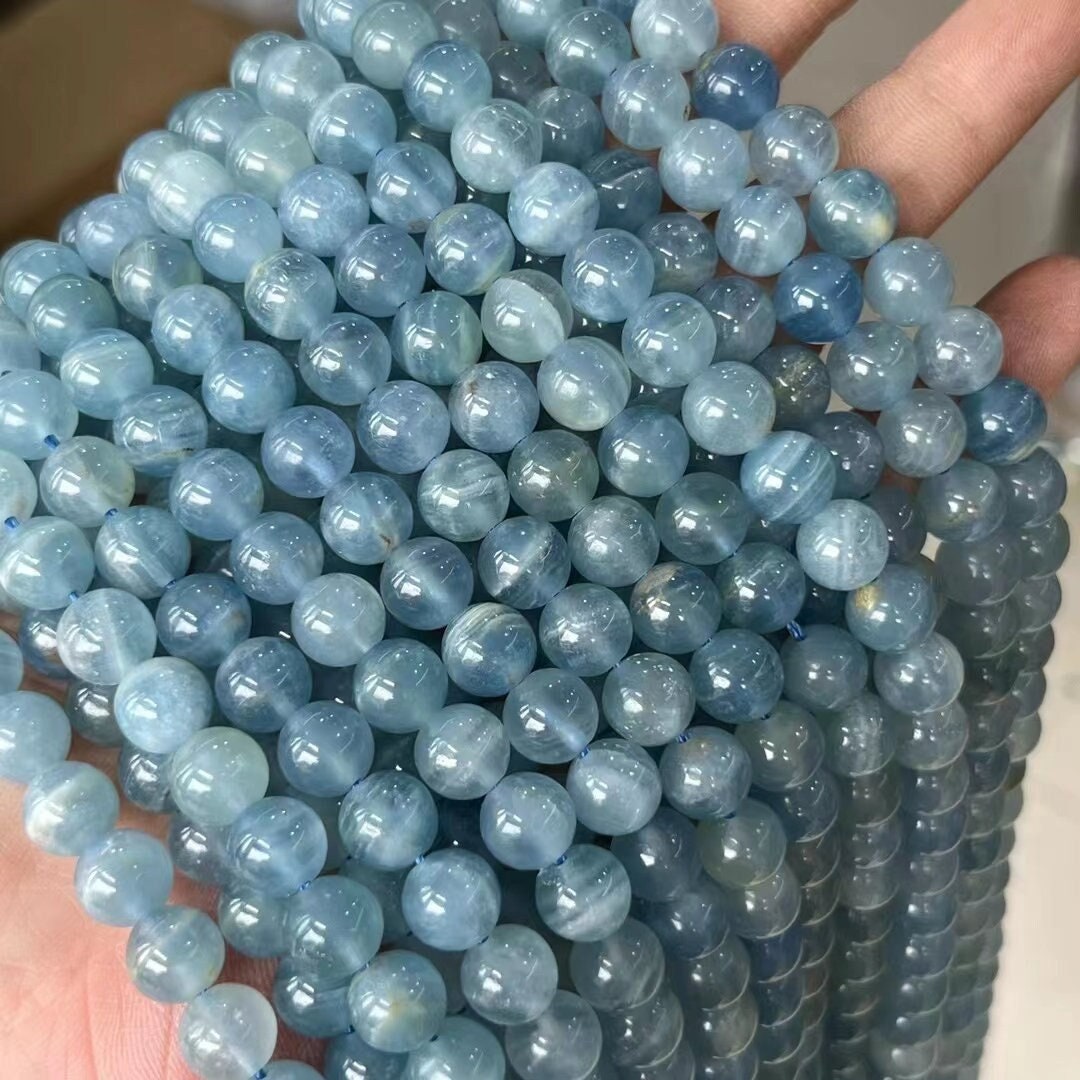 Genuine Natural 3A Grade Honey Blue Lemurian Aquatine Calcite Beads 1 ...