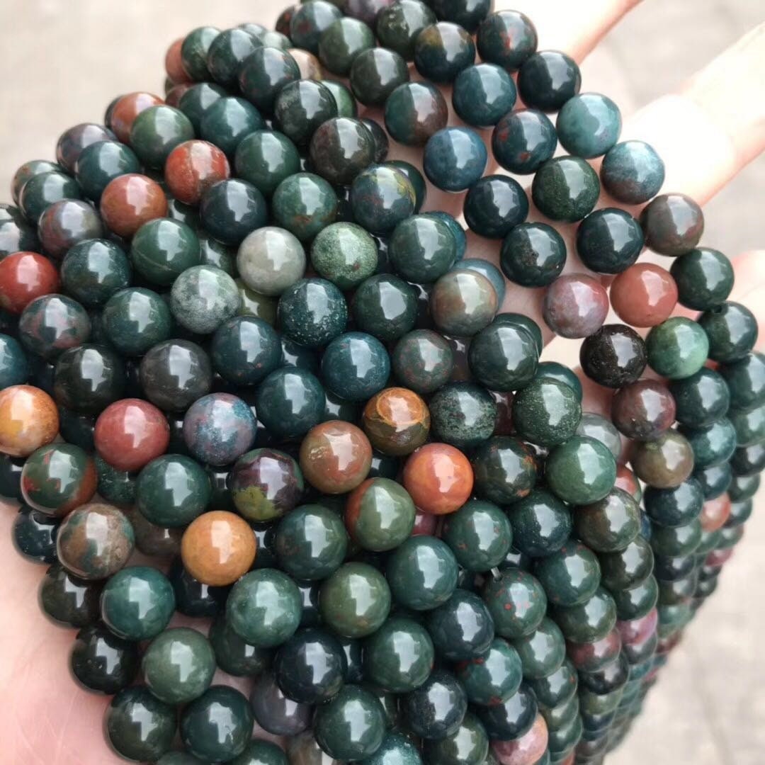 Genuine Natural Loose Round Semi Precious Blood Stone Smooth Indian ...