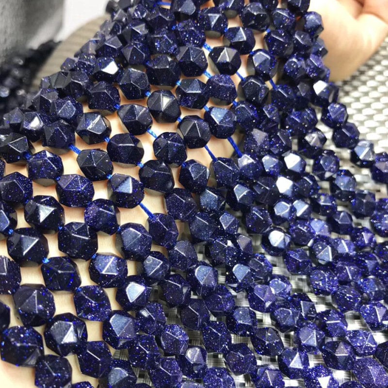 Faceted Blue Goldstone - Etsy