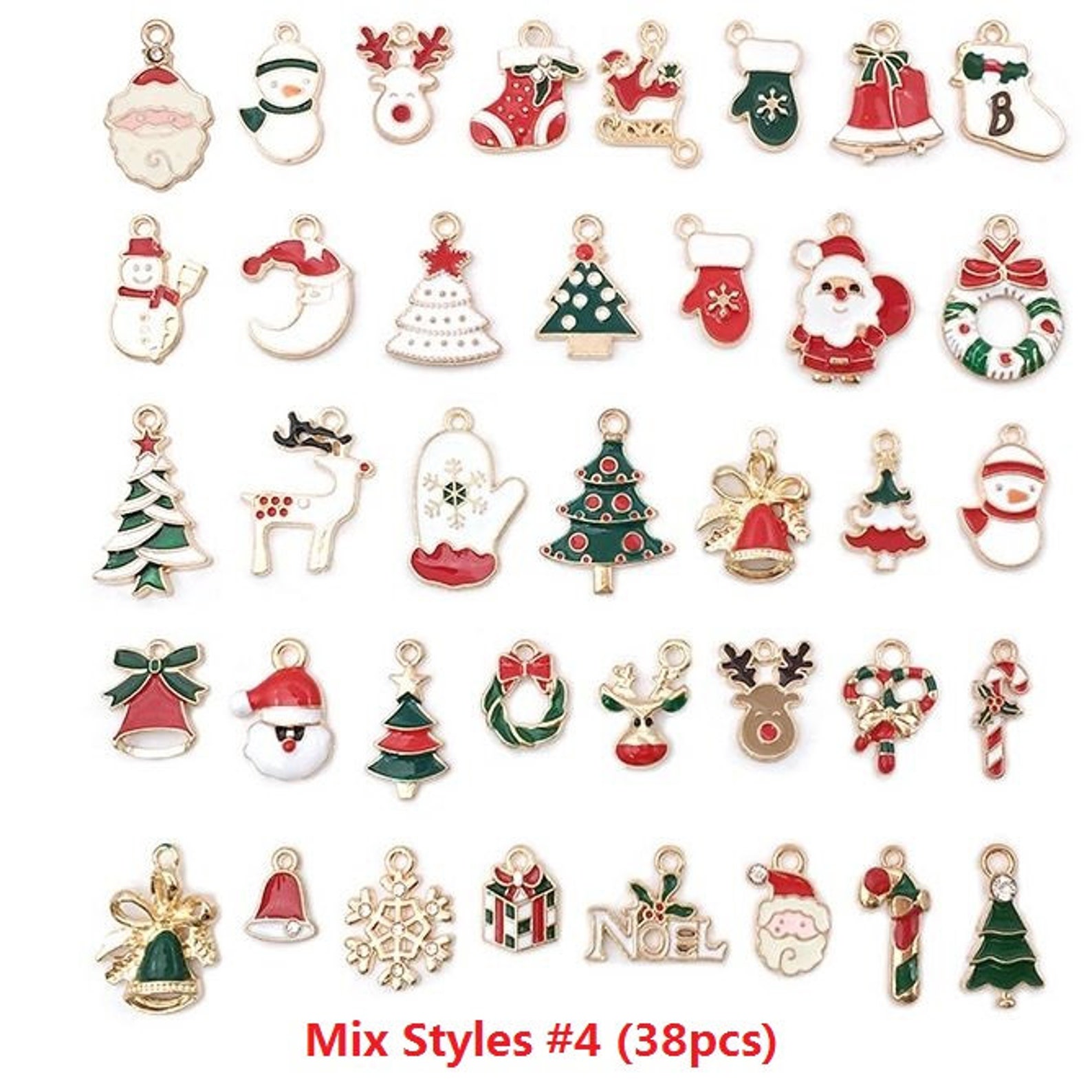 Bulk Wholesale Colorful Enamel Metal Christmas Santa Claus Snowflake ...