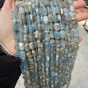 8x12mm Flat Rectangle Genuine Natural Blue Lemurian Aquatine Calcite ...