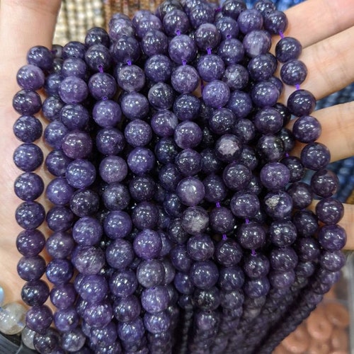 Dark Lepidolite Smooth Round Beads 4mm 6mm 8mm 10mm 12mm - Etsy