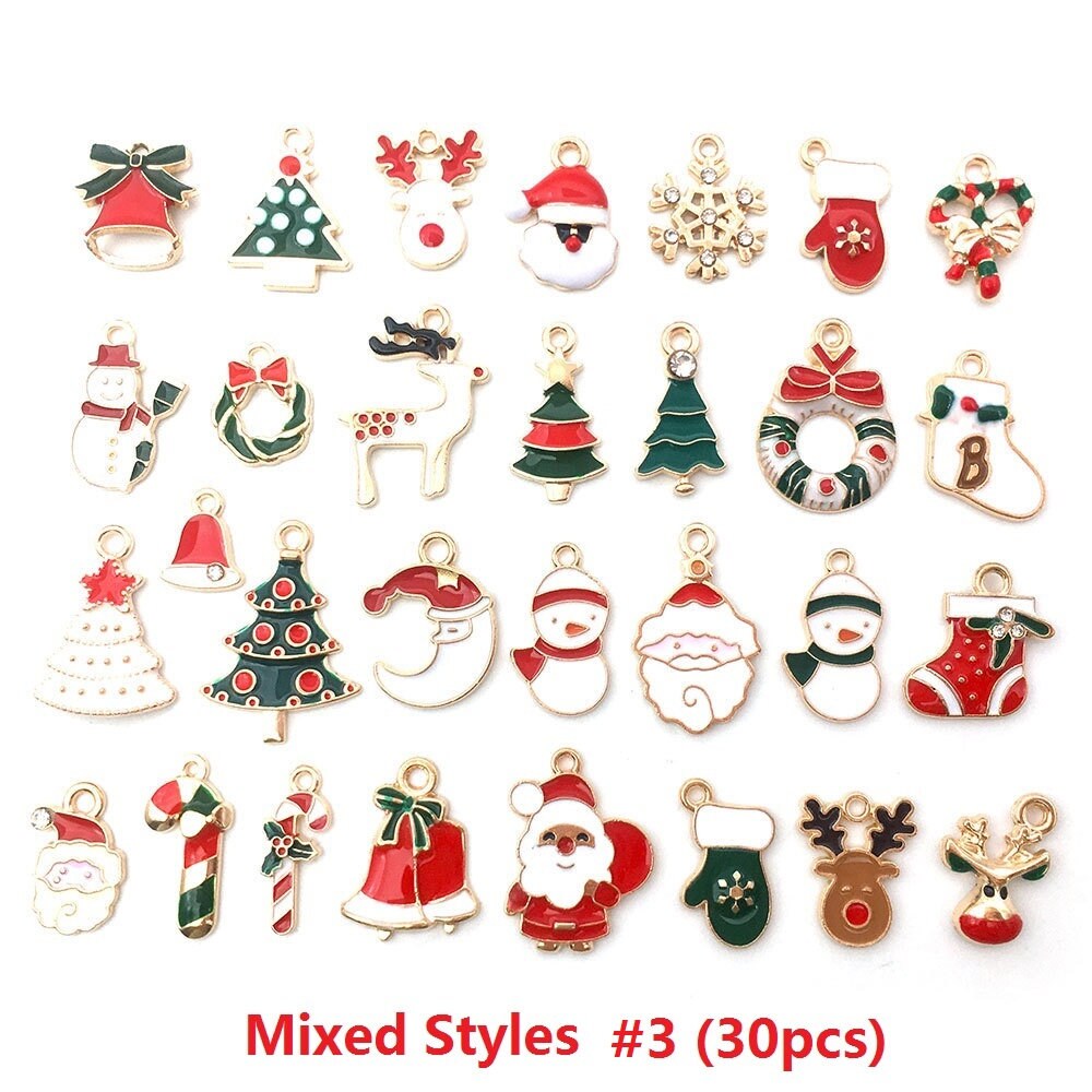 Bulk Wholesale Colorful Enamel Metal Christmas Santa Claus Snowflake ...