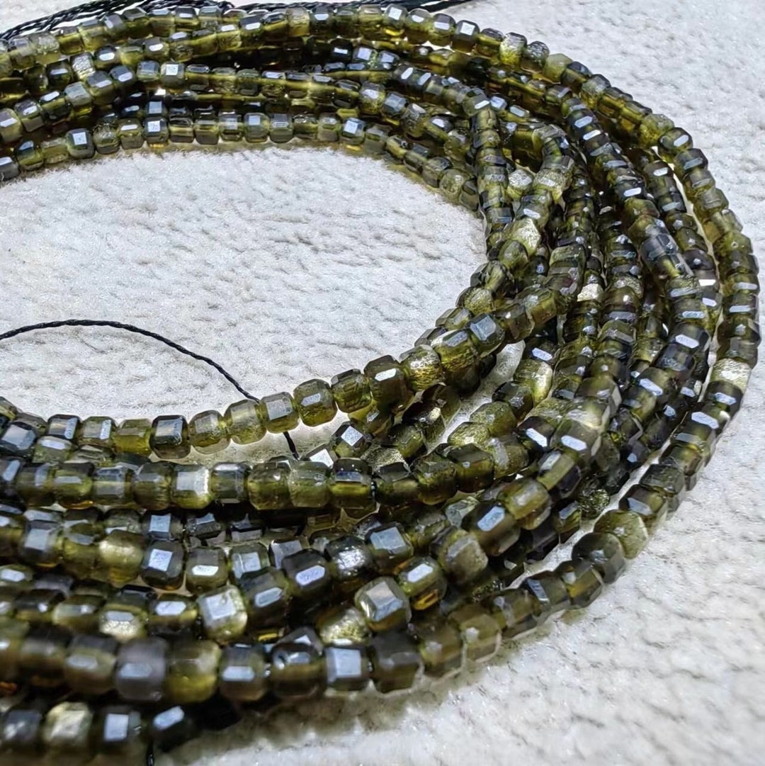 2mm 1 Full Strand Genuine Real Natural Loose Faceted Cube Dice Square ...
