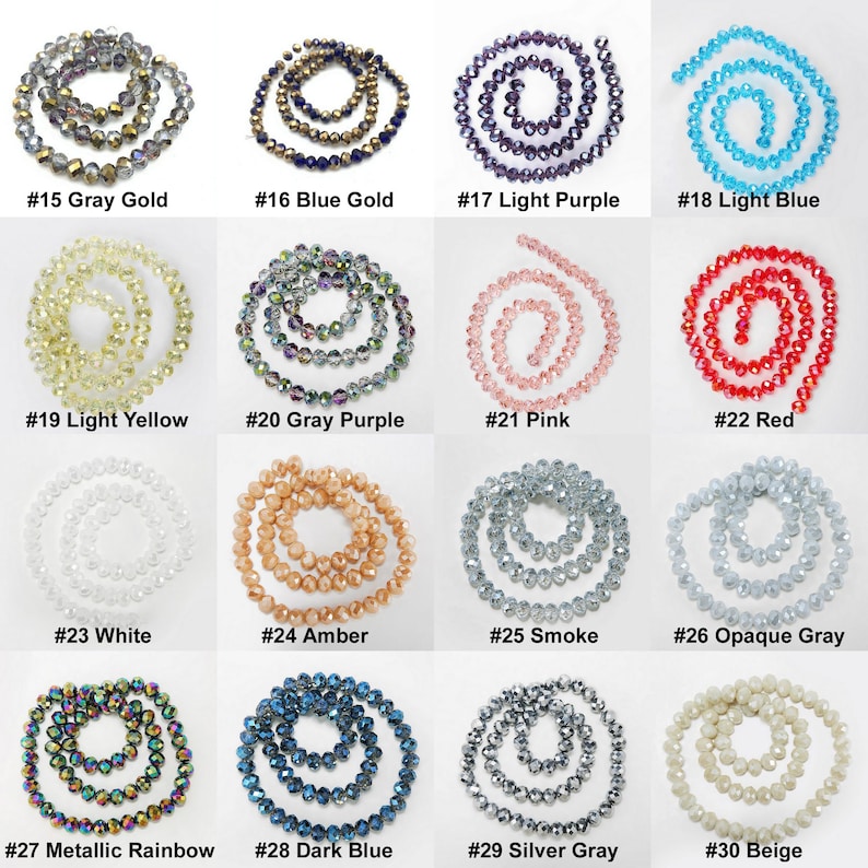 30 Assorted Color 1 Full Strand Sparkling Bling Loose Faceted - Etsy
