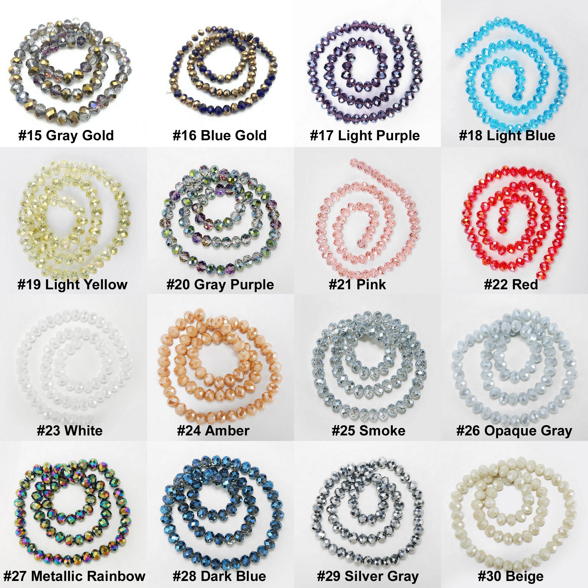30 Assorted Color 1 Full Strand Sparkling Bling Loose Faceted - Etsy
