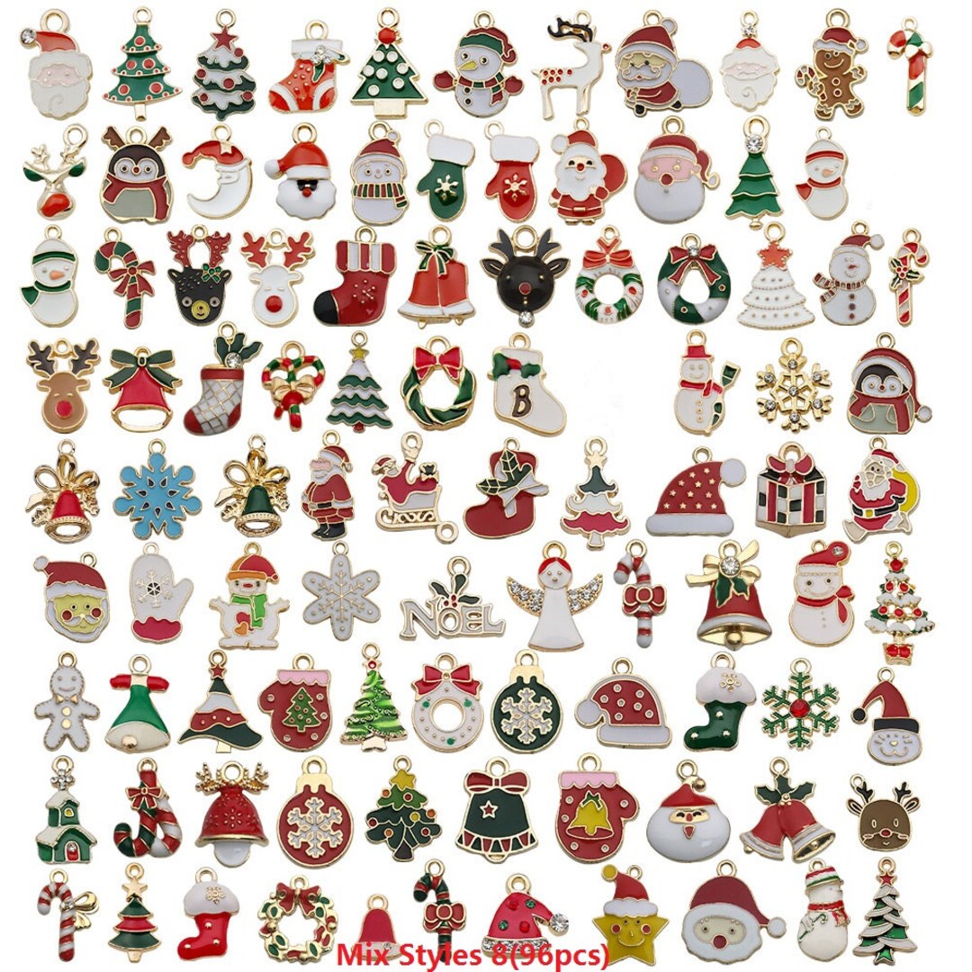 Bulk Wholesale Colorful Enamel Metal Christmas Santa Claus Snowflake ...