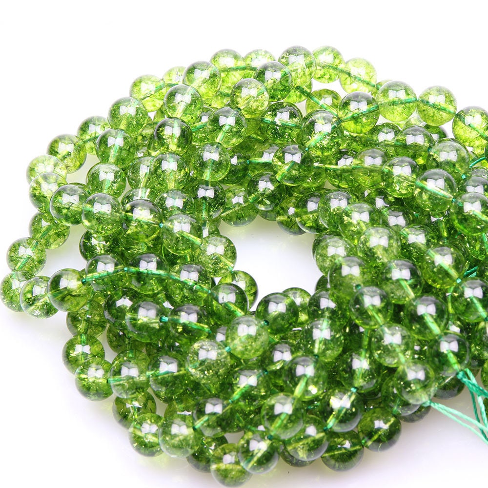 1 Full Strand 15.5 Loose Round Smooth Green Created - Etsy