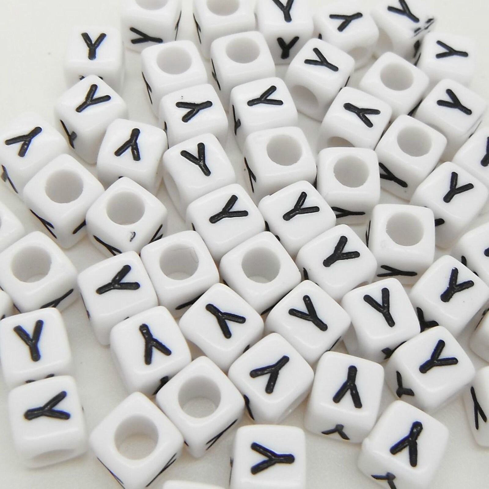 50pcs A-Z Separate Pick Letter Loose Cube Square Spacer White - Etsy
