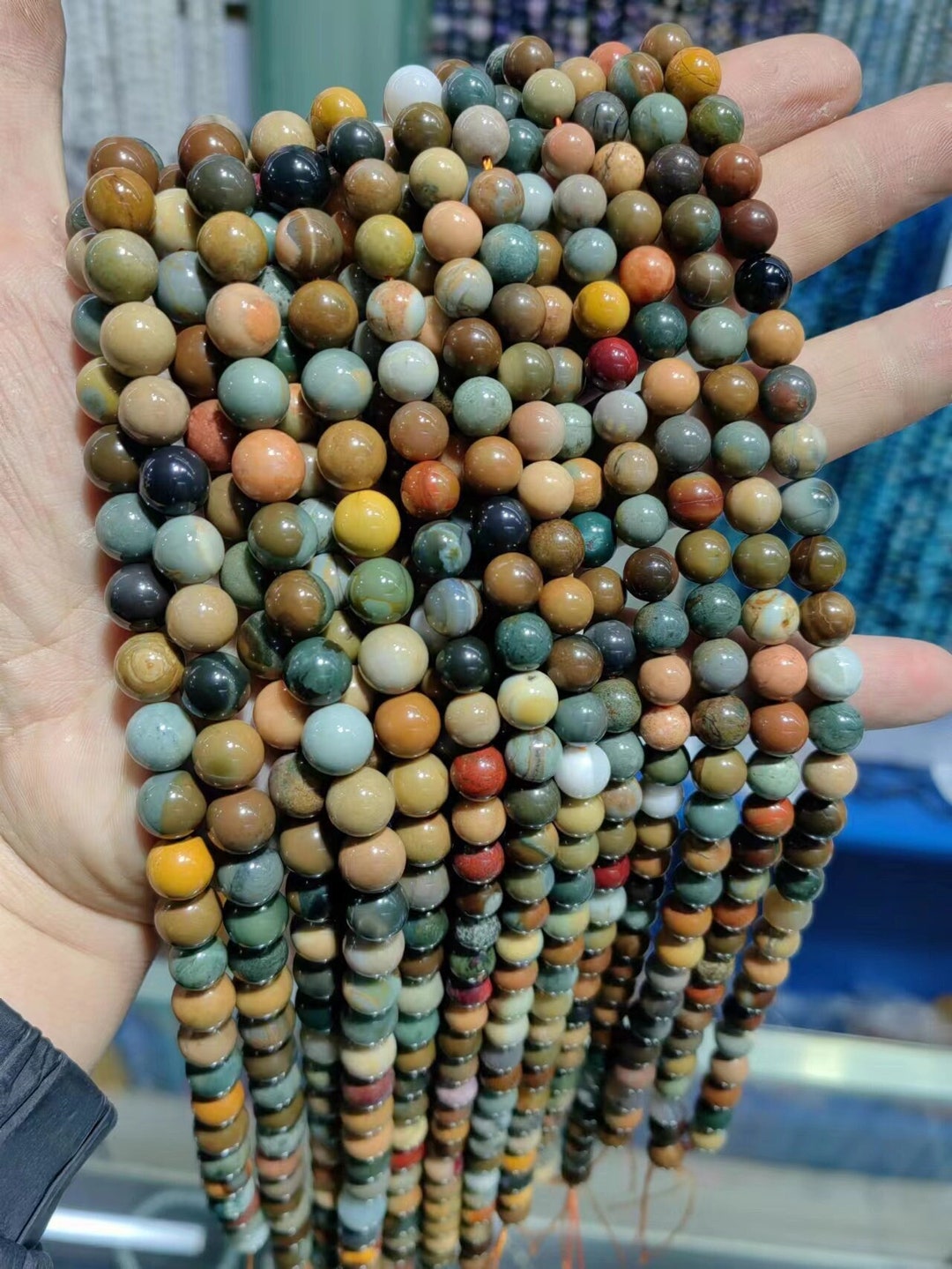 1 Full Strand 15.5 Genuine Natural Loose Round Healing Mongolia Alxa ...