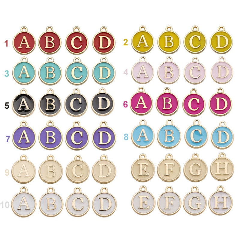 Enamel Letter Charms - Etsy