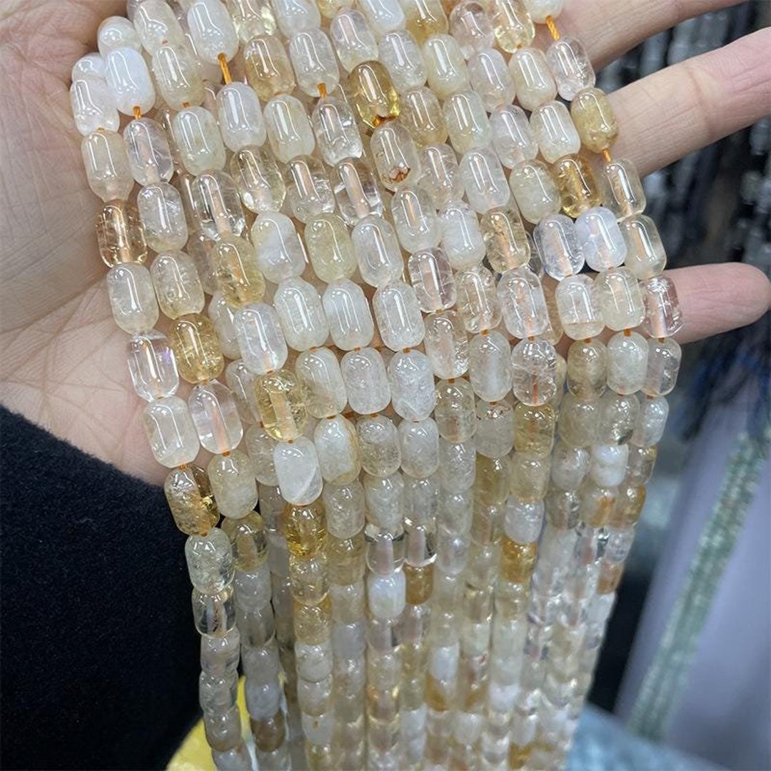 6x9mm Genuine Real Natural Barrel Shape Yellow Citrine Gemstone Short ...