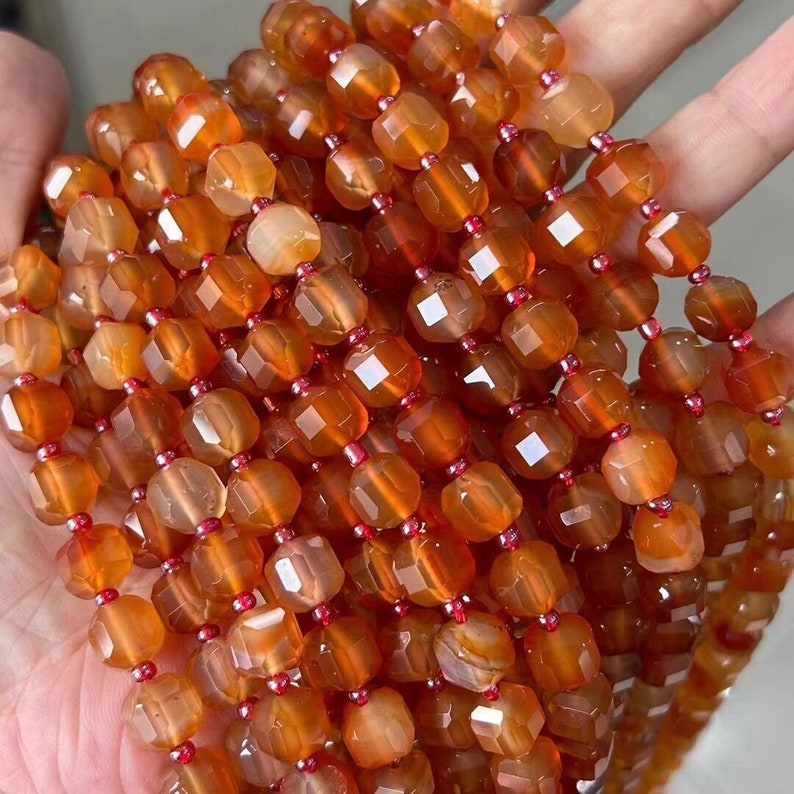 8mm/10mm Cube Red Carnelian Agate Genuine Natural Loose Faceted Dice ...