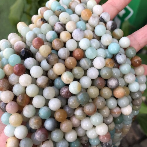 Amazonite Gemstone Grade AA Smooth Blue 4mm 6mm 8mm 10mm Round - Etsy