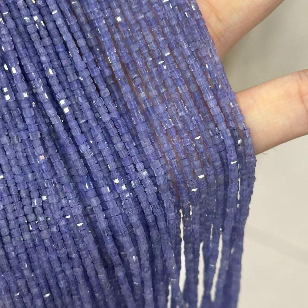 1 Full Strand 2mm Genuine Real Natural Cube Faceted Dice Square 5A ...