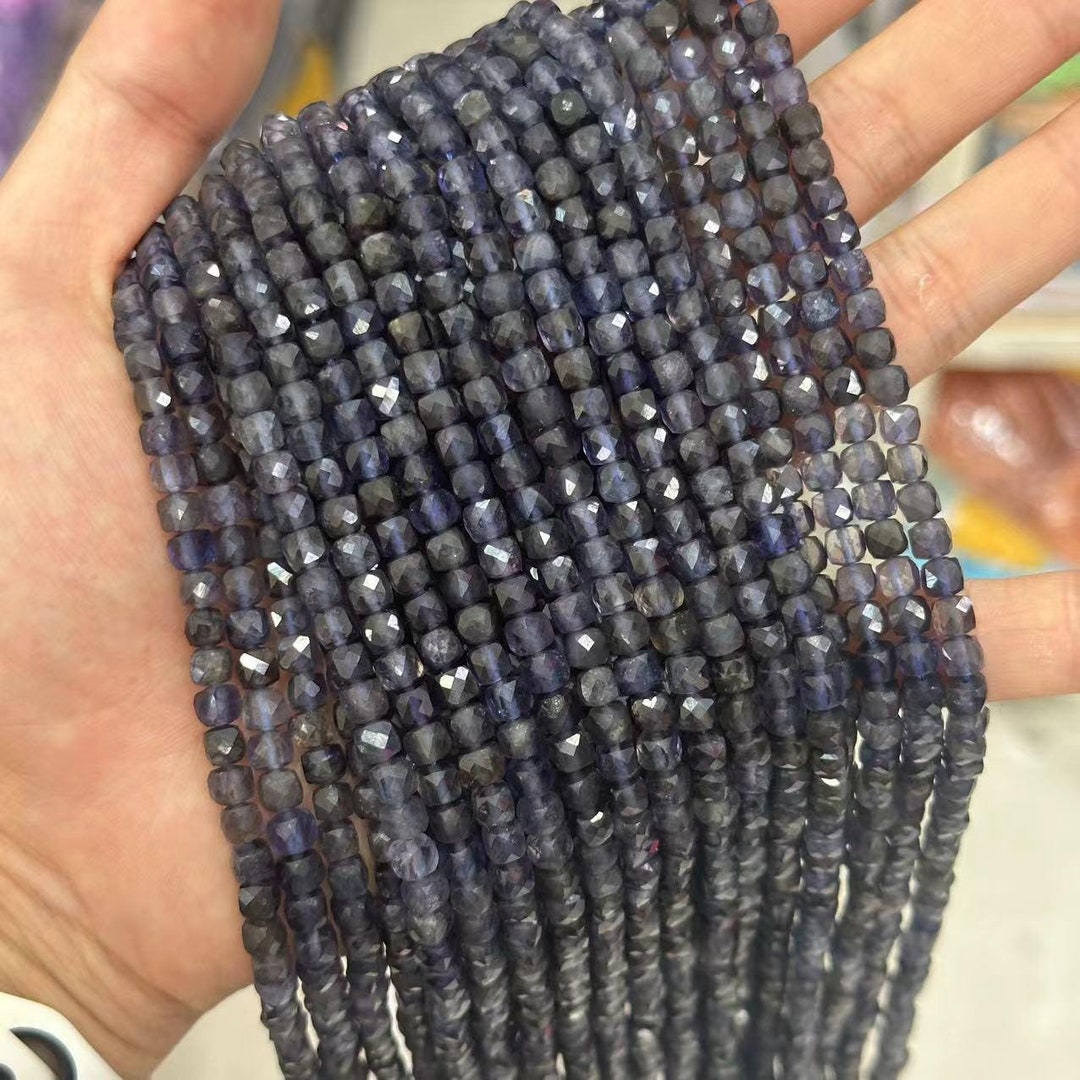 4mm Genuine Natural Micro Faceted Cube Dice Square Iolite Gemstone ...