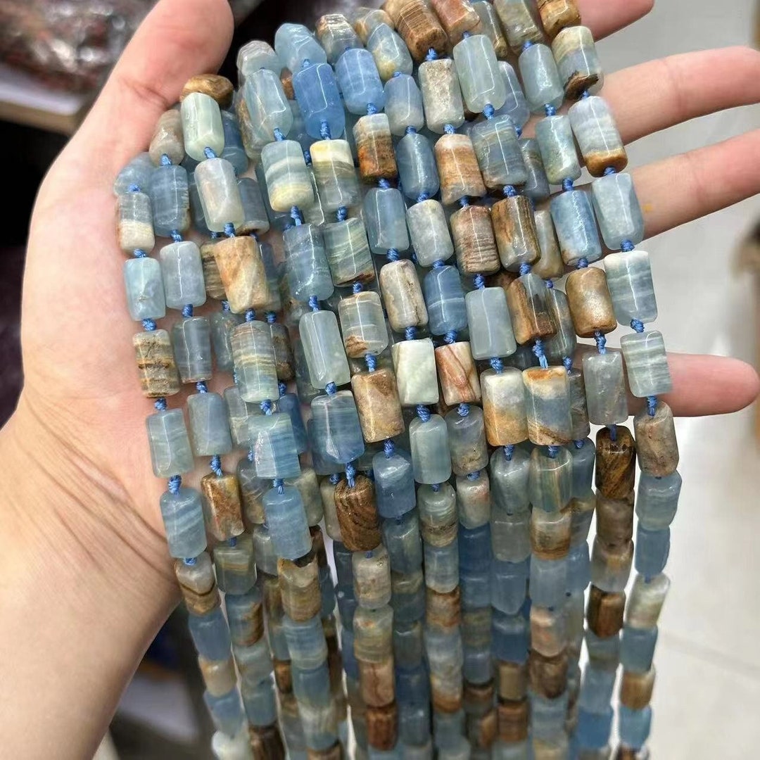 6x10mm 8x14mm Genuine Natural Raw Material Blue Lemurian Aquatine ...