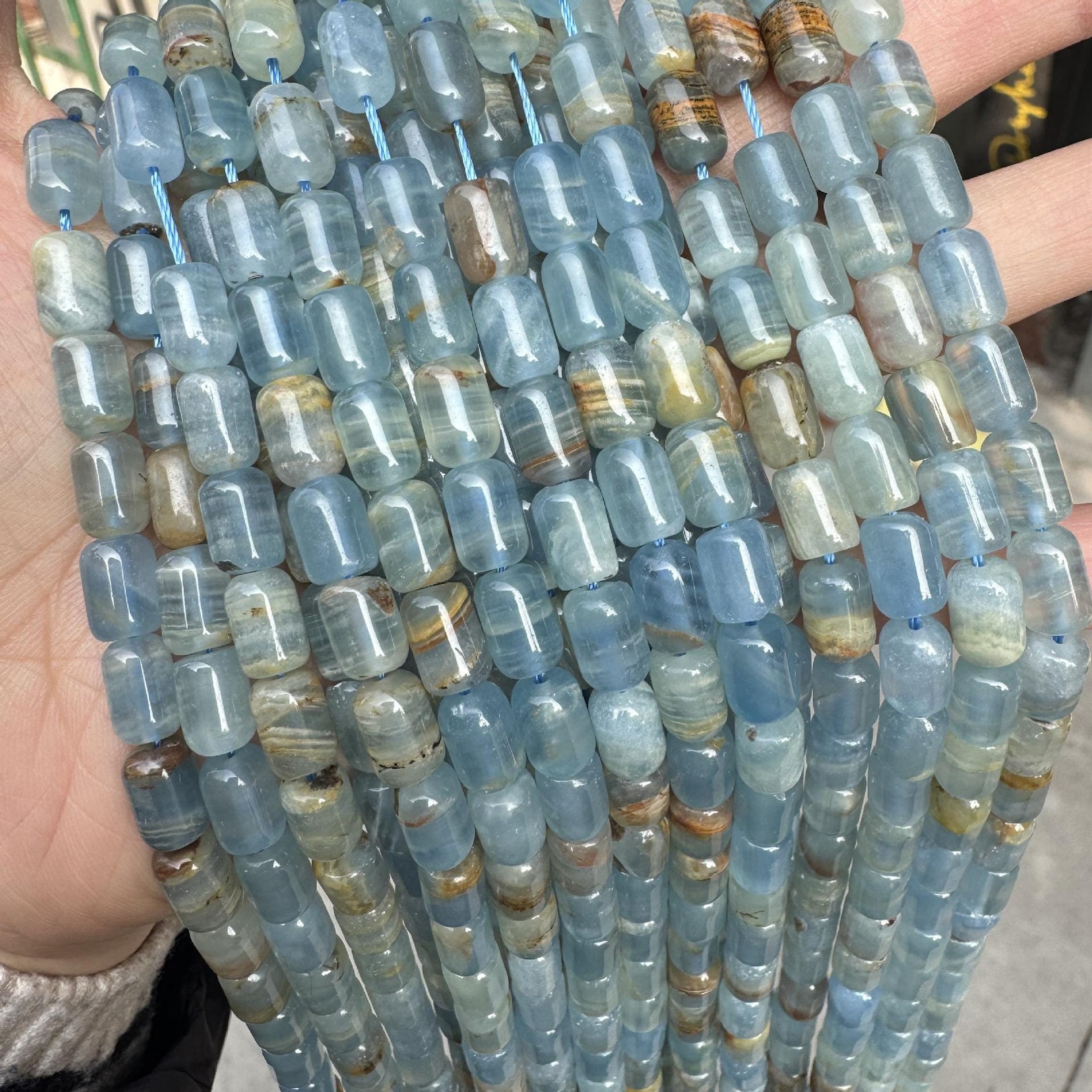 6x9mm Genuine Natural Barrel Shape Argentina Blue Lemurian Aquatine ...