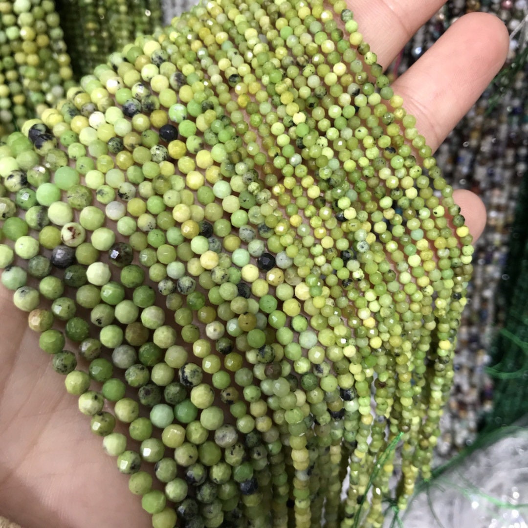 Genuine Natural Loose Micro Real Round Faceted Green Chinese ...
