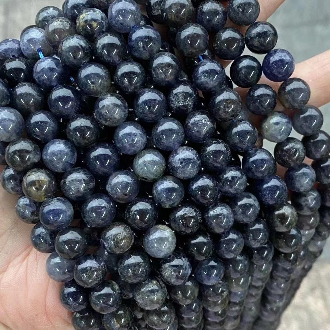1 Full Strand 15.5" Genuine Natural Gems Loose Round Healing Blue ...