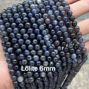 Genuine Natural Gems Loose Round Healing Blue Lolite Stone Smooth ...