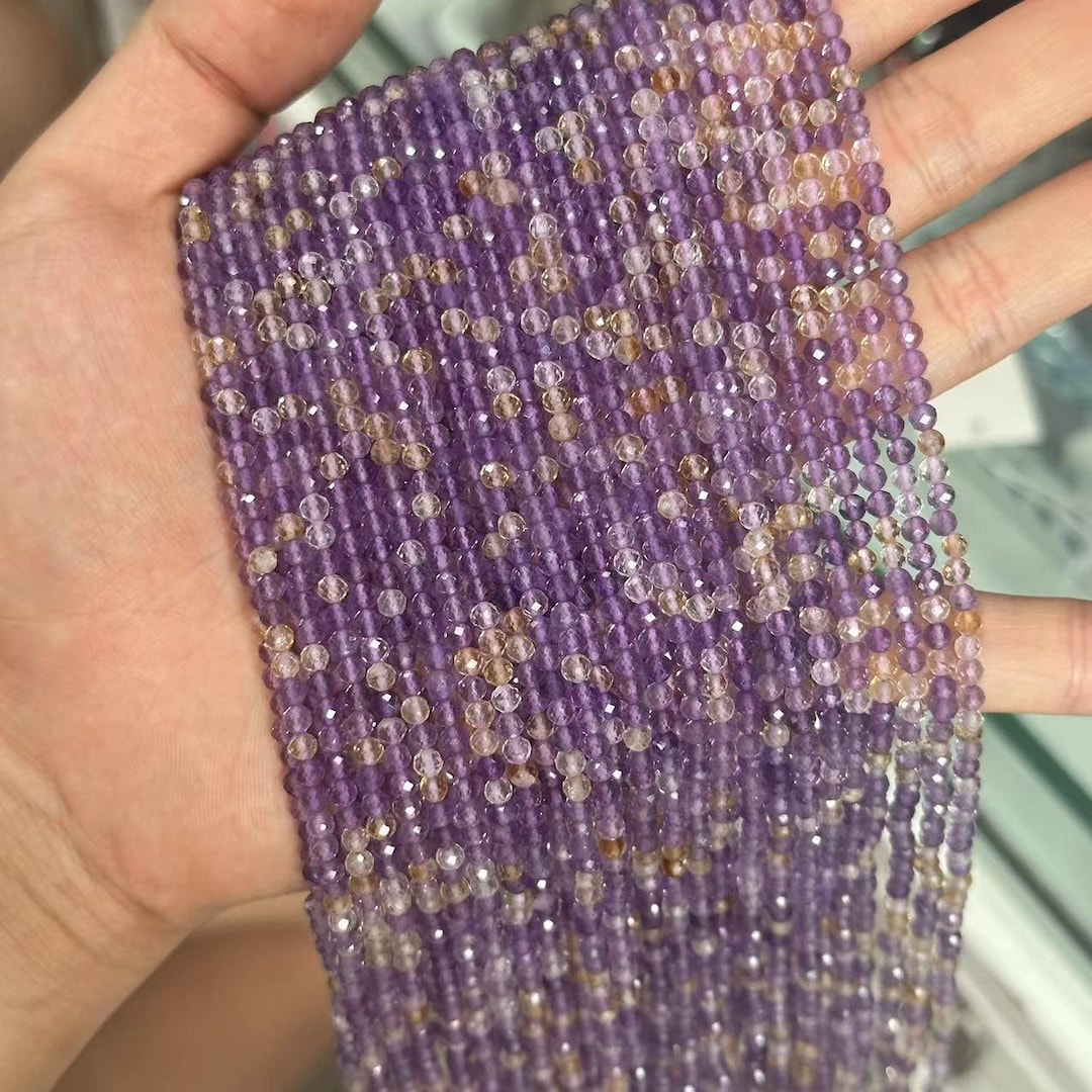 2/3/4mm Genuine Natural Micro Round Faceted Healing A Grade Ametrine ...