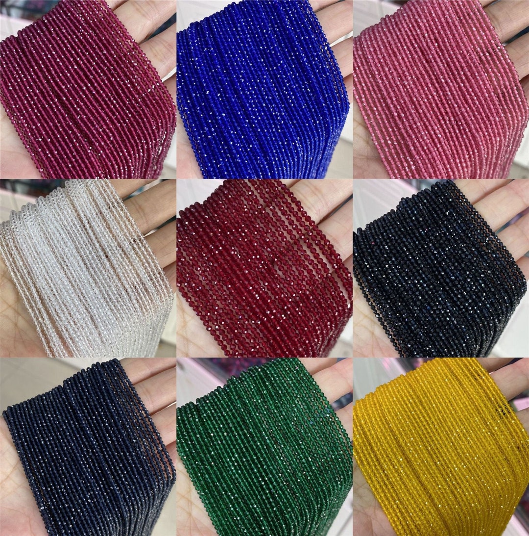 2mm 3mm Loose Shining Micro Round Faceted Sparkling Crystal Glass ...