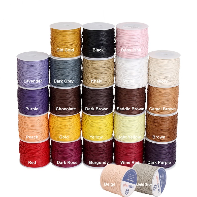 1mm 100 Yards/roll 50 Colors Cotton Wax Cord Waxed Cord - Etsy