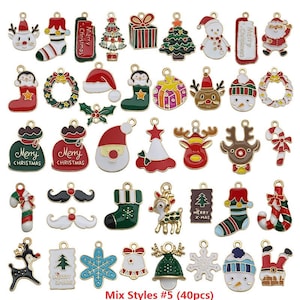 Bulk Wholesale Colorful Enamel Metal Christmas Santa Claus Snowflake ...